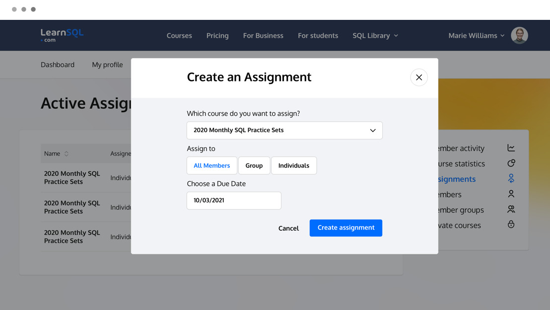 SQL courses for students | LearnSQL.com